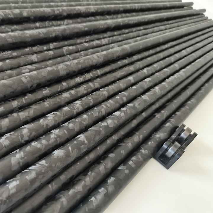 Glossy Forged Carbon Fiber Tube Pipe Marble Pattern - Carbon Fiber Star